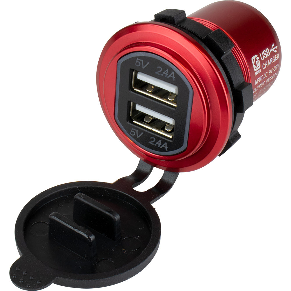 SeaDog Round Red Dual USB Charger w1 Quick Charge Port 4265041 ...