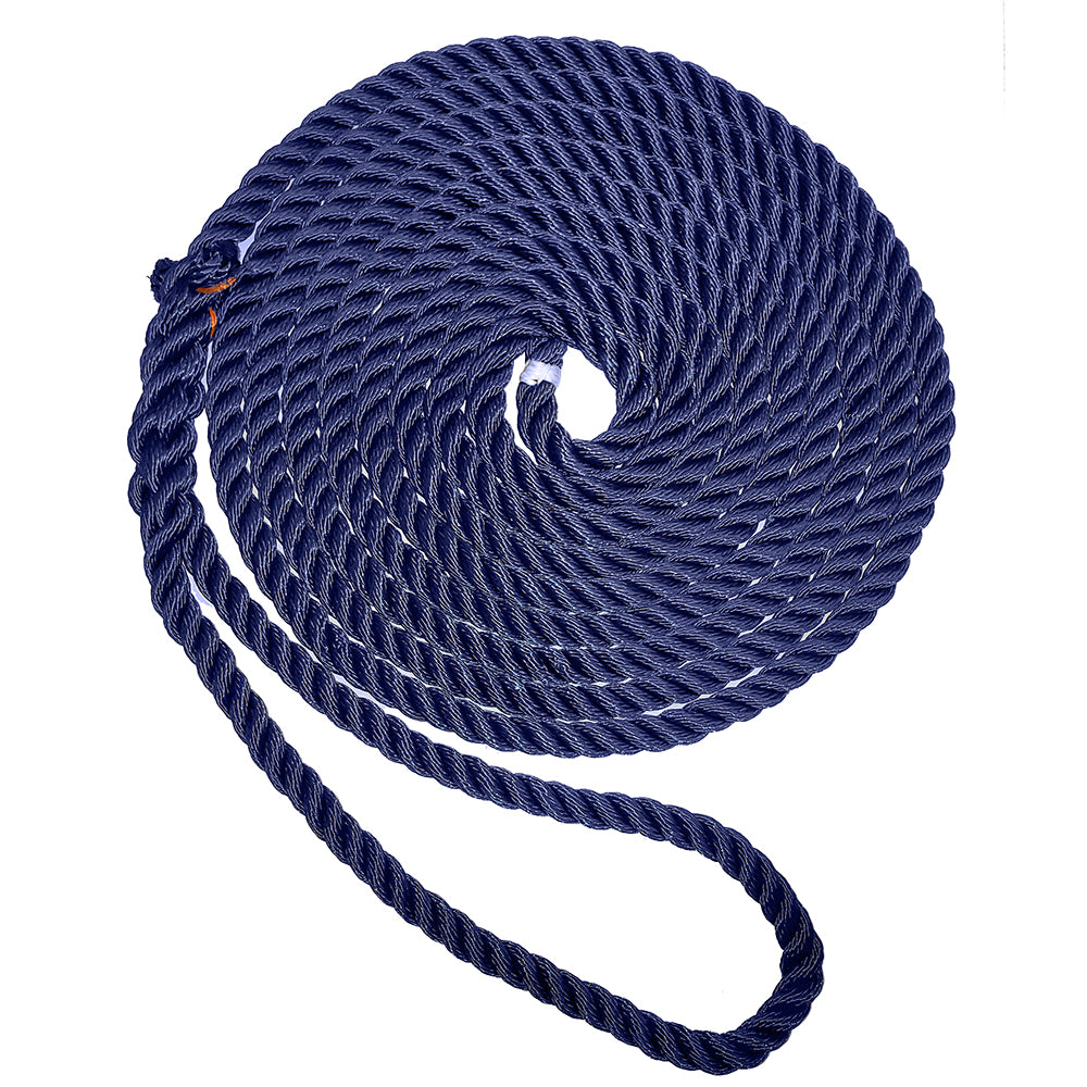 New England Ropes 12 Premium 3Strand Dock Line Navy Blue 15 ...