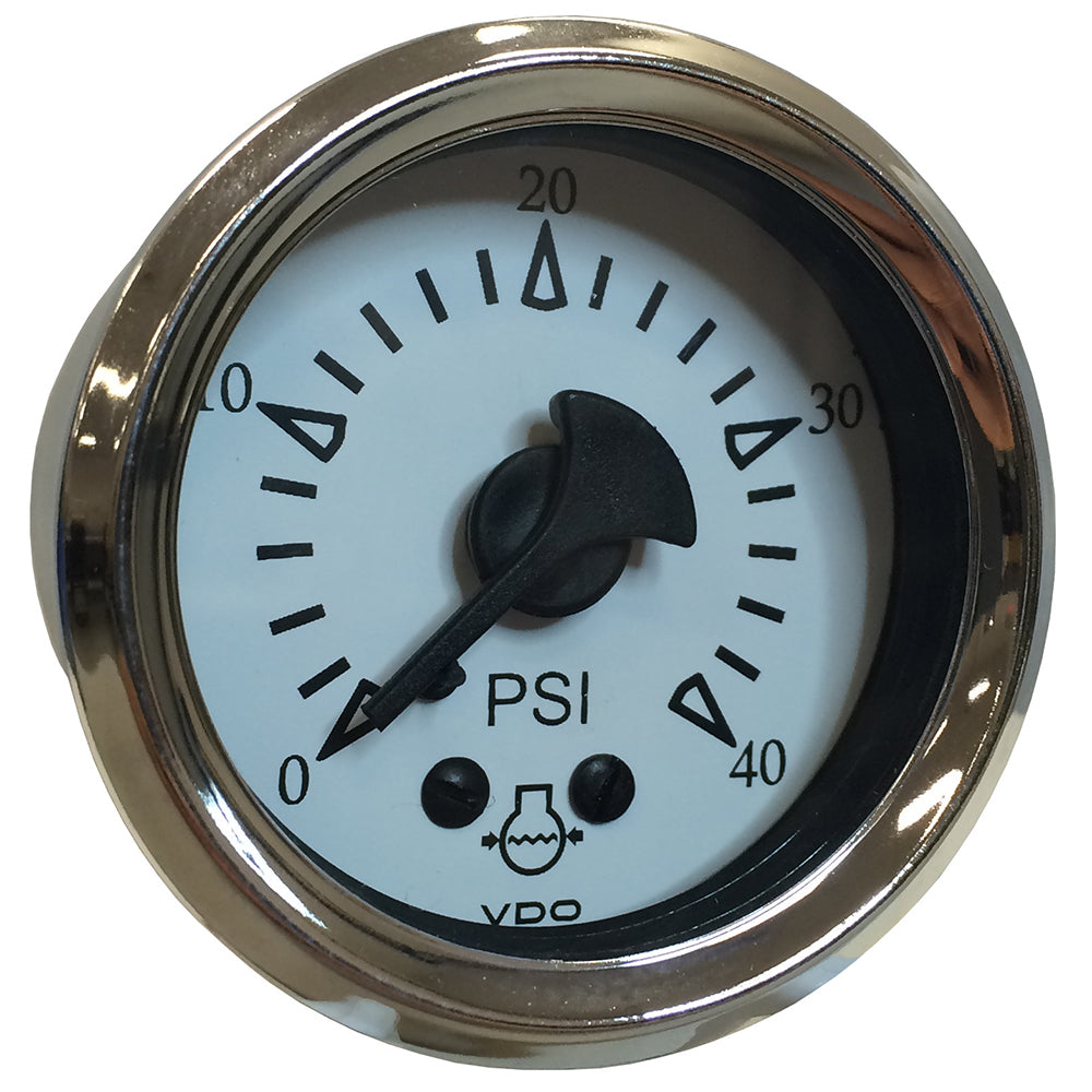 VDO Cockpit Marine 52MM 2116 Mechanical Water Pressure Gauge White ...
