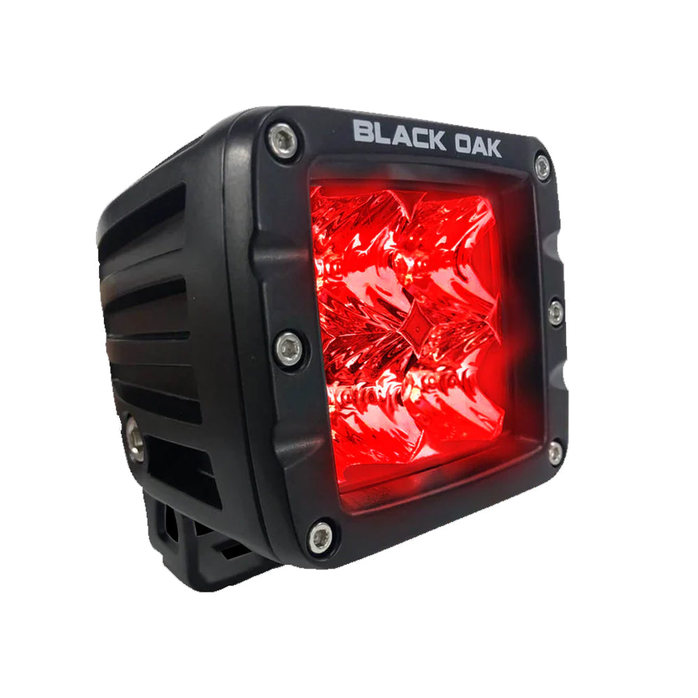 Black Oak 2 Red LED Predator Hunting Pod Light Flood Optics Black ...