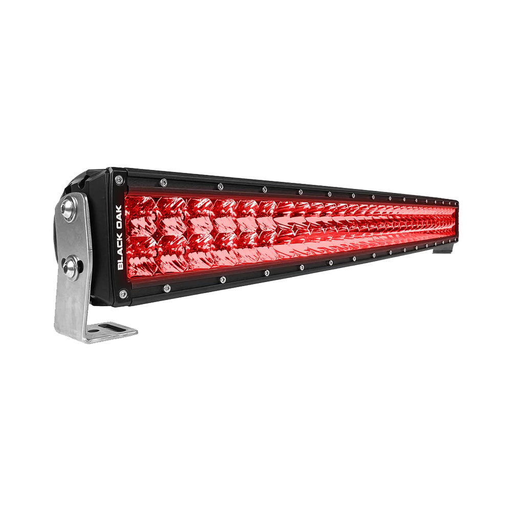 Black Oak 30 Curved Double Row Red LED Predator Hunting Light Bar Combo ...
